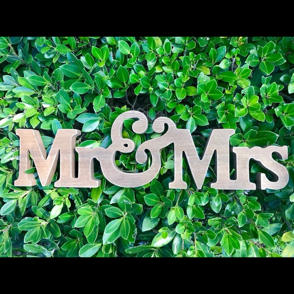 Party Supplies | Mr Mrs Cursive Wood Wedding Sign | Poshmark